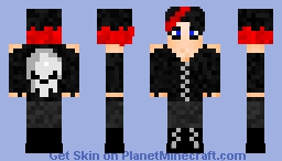 Goth girl with black and red hair Minecraft Skin