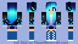 Vibrant Blue Girl Minecraft Skin