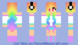 Rainbow Hair Girl Minecraft Skin