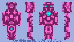 Pink Armor, Turquoise Knight Minecraft Skin