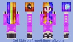 LOOK AT THE RAINBOW HAIR. Minecraft Skin