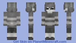 black & white Frisk from Undertale Minecraft Skin