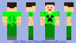 Young Steve With Creeper Minecraft Skin