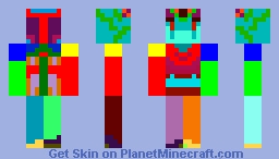 patchwork rainbow clay golem Minecraft Skin