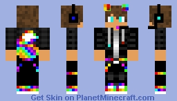 Rainbow Human Wolf Minecraft Skin