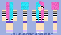 Blue and pink girl Minecraft Skin