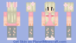 girl // pink bunny Minecraft Skin