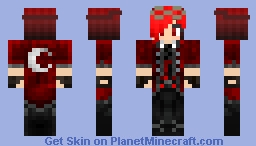 Warrior Girl in Red Minecraft Skin