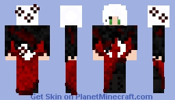 Black Wolf Skin Cloak with Tattered Red Dress Minecraft Skin