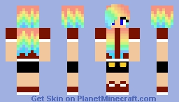 rainbow hair! Minecraft Skin
