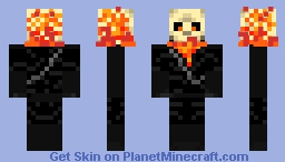 Fire skeleton Minecraft Skin