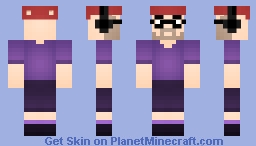 Red Cap Purple Shirt Minecraft Skin