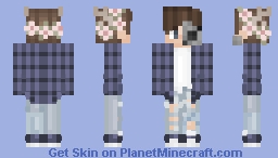 Boy with half skull! Minecraft Skin