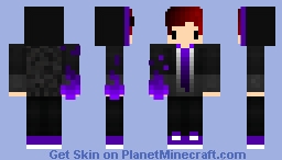 Purple fire Chibi boy Minecraft Skin