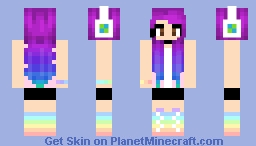 Rainbow Gamer Girl Minecraft Skin