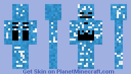 light blue powered skeleton Minecraft Skin