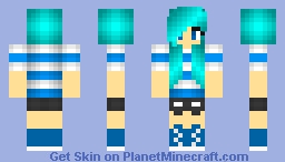 blue girl Minecraft Skin