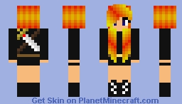 Girl with fiery hair Minecraft Skin