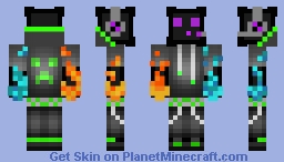 fire and ice ender slime Minecraft Skin