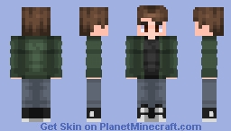 Green Jacket And Black Shirt Minecraft Skin