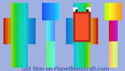 Rainbow with open mouth Minecraft Skin