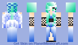 Cute Angel Long Blue Dress Minecraft Skin