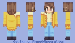 Girl in a Yellow Cardigan Minecraft Skin
