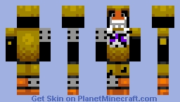 Ignited Golden Freddy Minecraft Skin