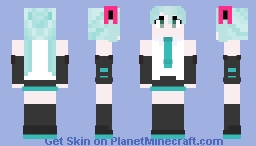 Miku (copyright Sexymario12 ) better in 3D Minecraft Skin