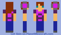 Pixel girl gamer Minecraft Skin