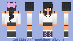 Aphmau with white off-sleeve shirt and purple choker Minecraft Skin
