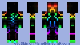 Twin Rainbow Creeper DJ Minecraft Skin