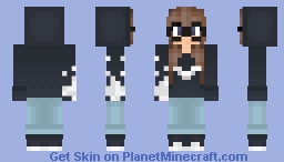 Hoodie Girl with Glasses Minecraft Skin