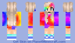 rainbow girl Minecraft Skin