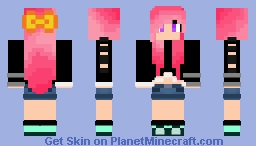 Pink Haired Beauty Minecraft Skin