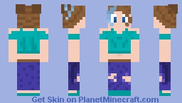Female Crop-Top Steve Minecraft Skin