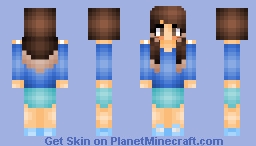 Brunette with off the shoulder top Minecraft Skin
