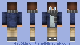 Blue Jacket and Grey Scarf Skin Minecraft Skin