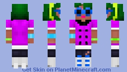 Neon Mod Rave Girl Minecraft Skin