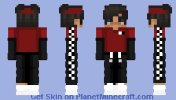 Red checkered Tracksuit/ Male Minecraft Skin