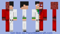Red and White Two face Minecraft Skin