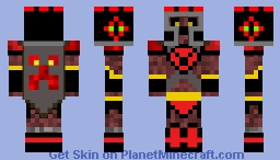 Red Creeper Warrior Minecraft Skin