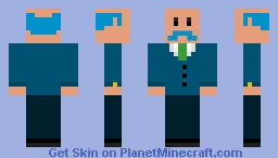 Blue Mustache Guy Minecraft Skin