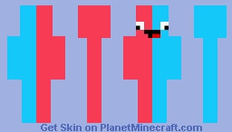 Red and Blue Derp Minecraft Skin