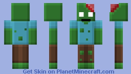 Cartoon ZOmbie Minecraft Skin