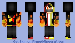 Yellow red fire boy Minecraft Skin