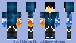 Fire + Water boy Minecraft Skin