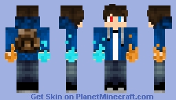 Blue + red fire boy 🔥 Minecraft Skin