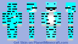Blue Cat With Glasses Minecraft Skin