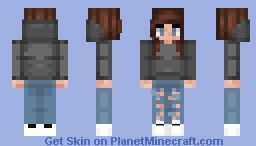 Hoodie with Ripped Jeans Minecraft Skin